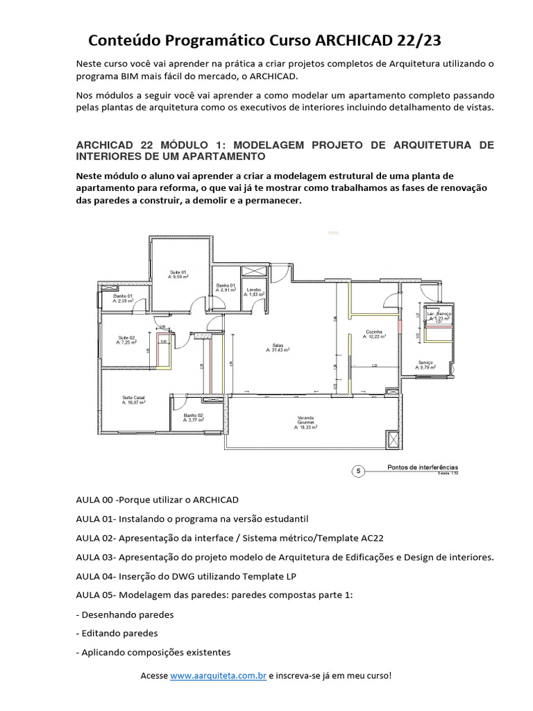 Conteudo Programatico Curso ARCHICAD LUCIANA PAIXAO FINAL | PDF | Teto ...