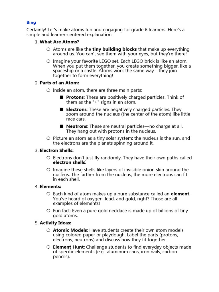 Atom Lesson Plan Zimbabwe | PDF | Atoms | Atomic Nucleus