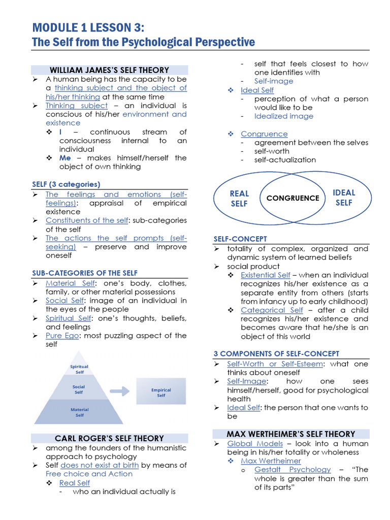 Module 1 Lesson 3 | PDF | Self Concept | Self