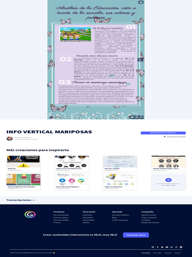 Info Vertical Mariposas | PDF | Enseñando | Aprendizaje
