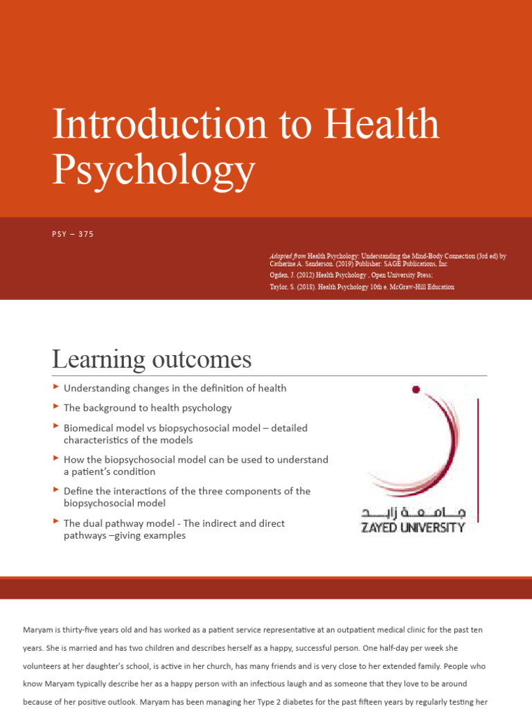 Week 2 - Intro To Health Psychology ST | PDF | Health Psychology ... Week 2 - Intro To Health Psychology ST | PDF | Health Psychology ...