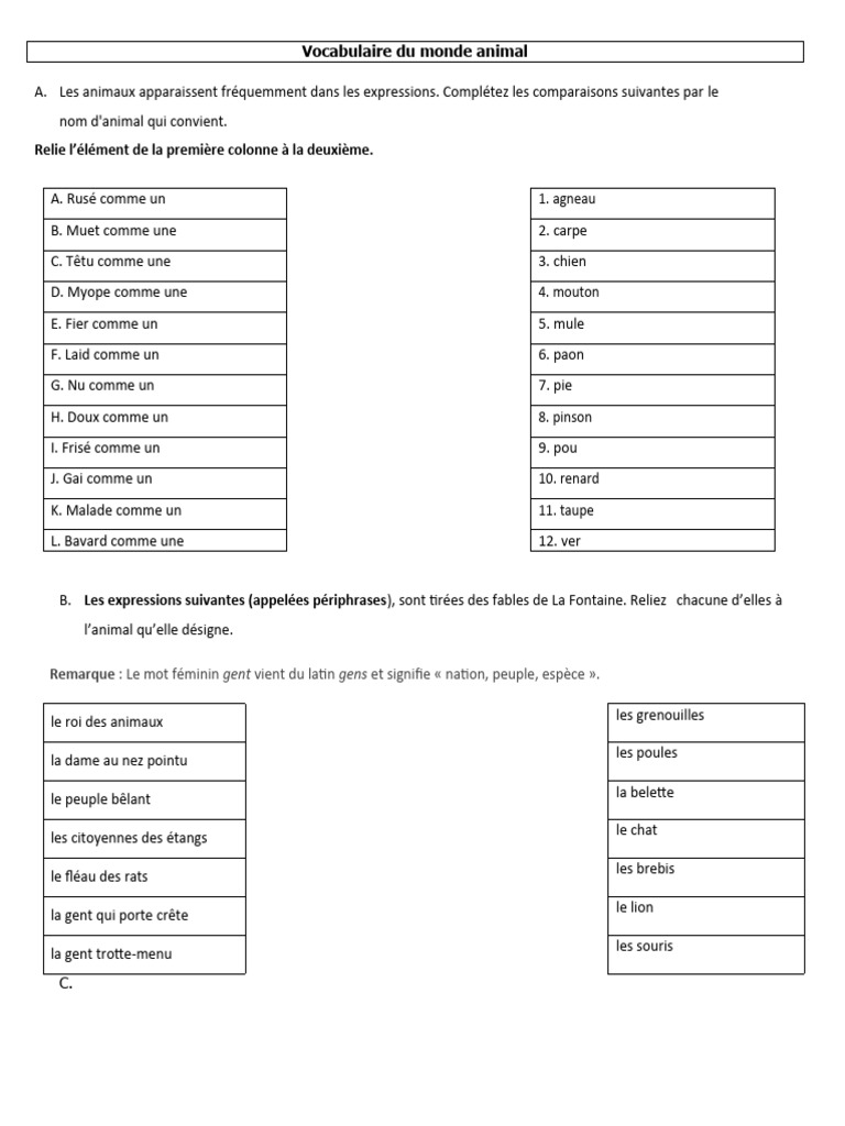 Expressions et Fables Animales | PDF | Fable