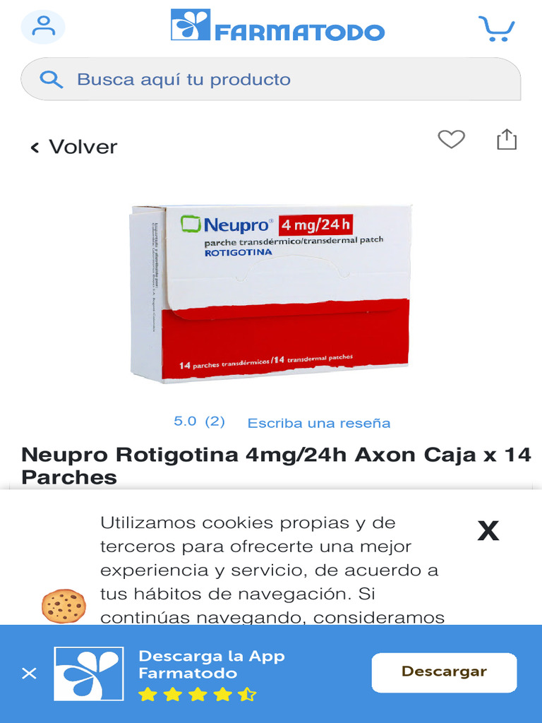 Neupro Rotigotina 4mg24h Axon Caja x 14 Parches | PDF