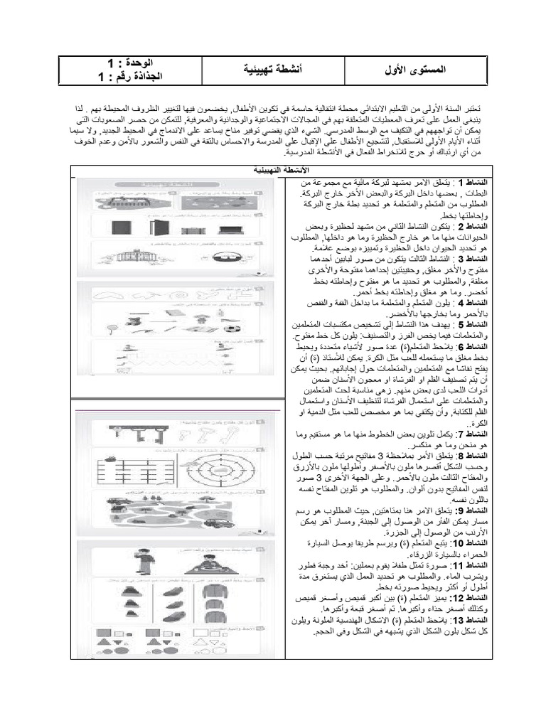 Fiches-Fadae-Eriyadiyate - 1AP - Unité 1 | PDF