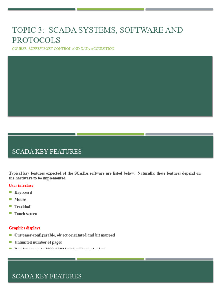Topic 3 SCADA Systems Software and Protocols 1696390569 | PDF | Scada | Duplex (Telecommunications)