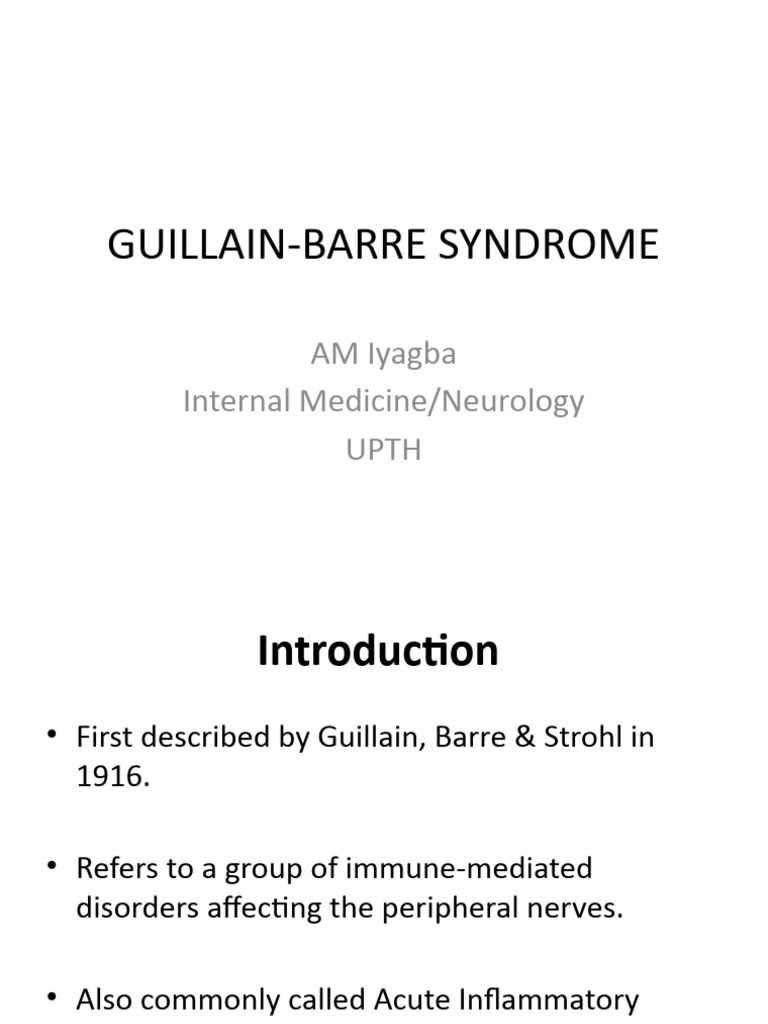 Guillain Barre-Syndrome-Dr. AM Iyagba | PDF | Neurological Disorders | Nervous System