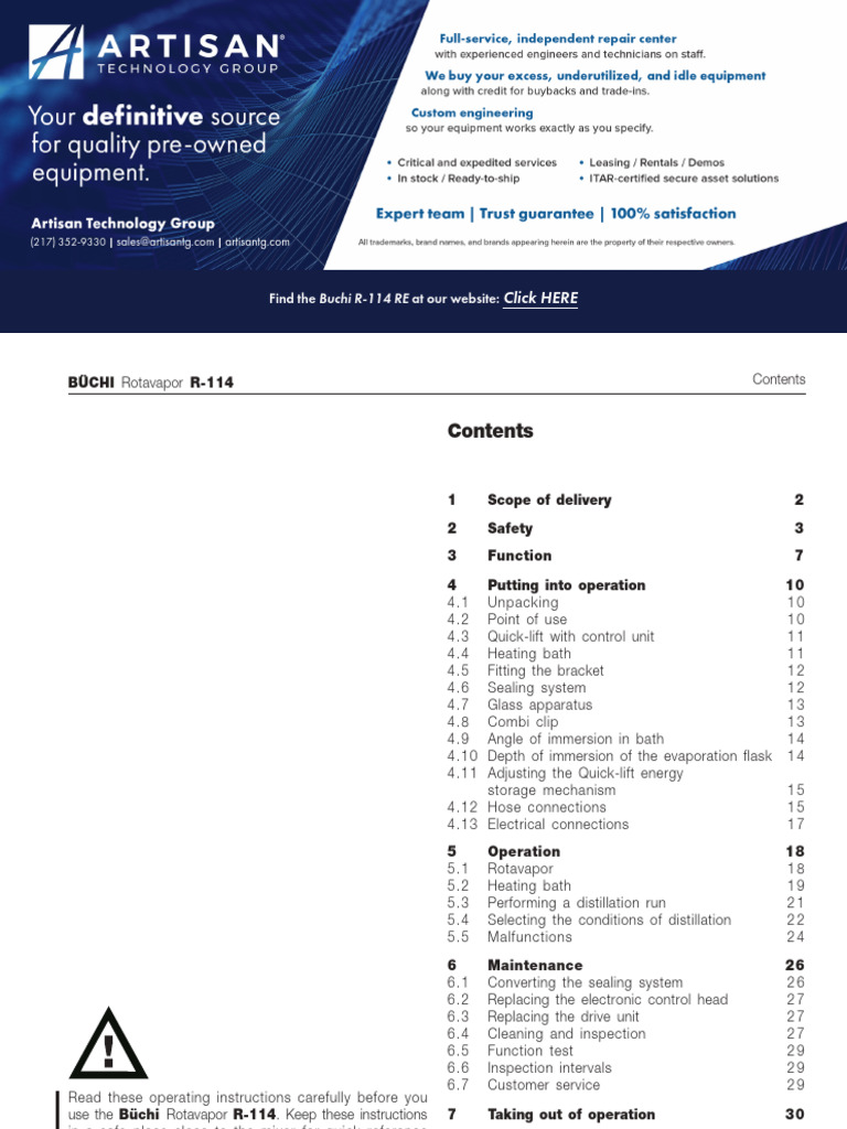 Buchi R-114 RE Manual | PDF | Physical Sciences | Materials