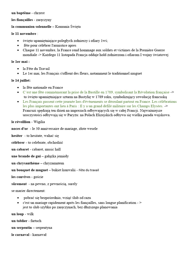 Vocabulaire Les Fetes | PDF