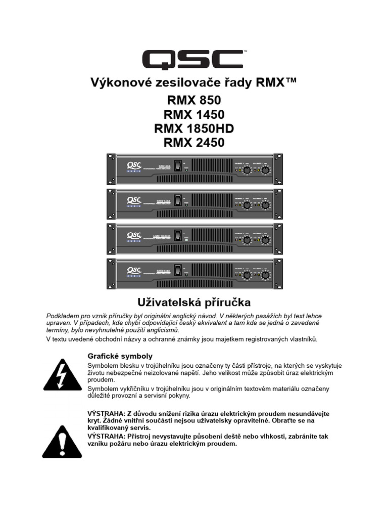QSC RMX 2U CZ Manual | PDF