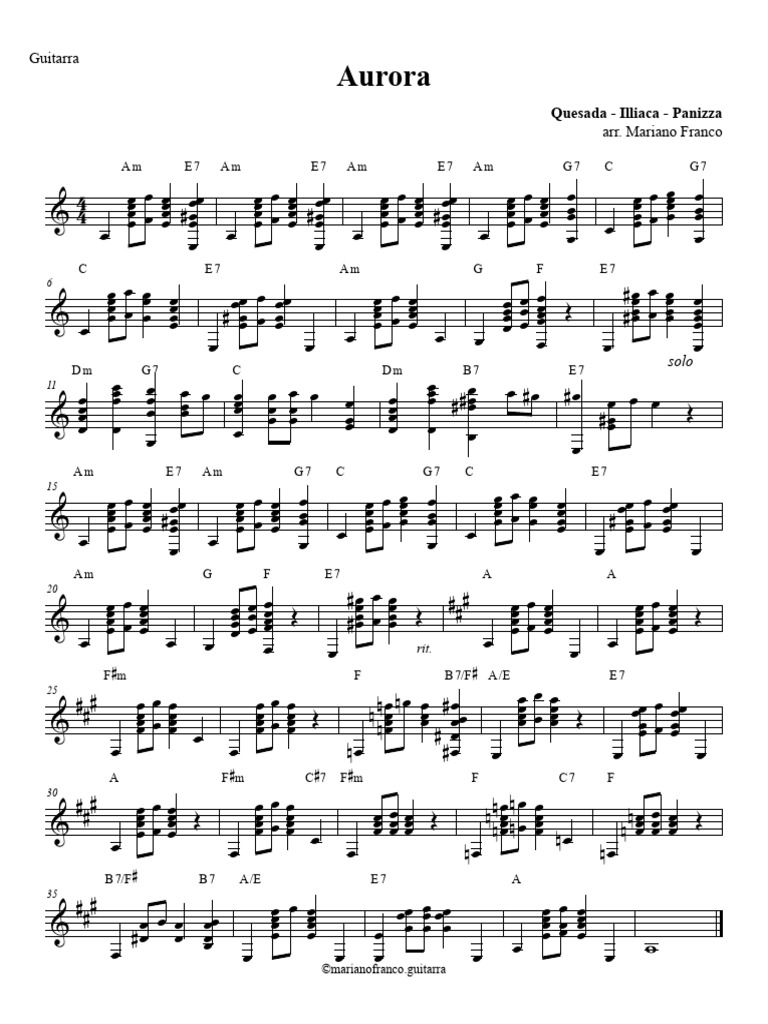 Aurora - Guitarra | PDF
