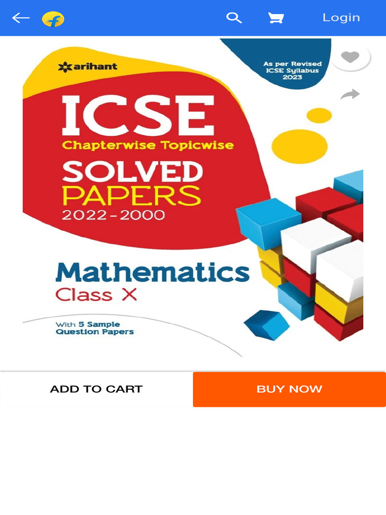 Icse Chapterwise Topicwise Solved Papers Mathematics Class 10 for 2022 ...