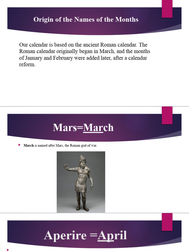 Months of The Year | PDF | History | Classics
