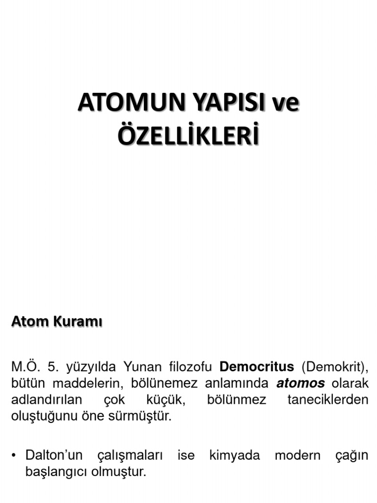 Atomun Yap S Ve Özellikleri-2 | PDF