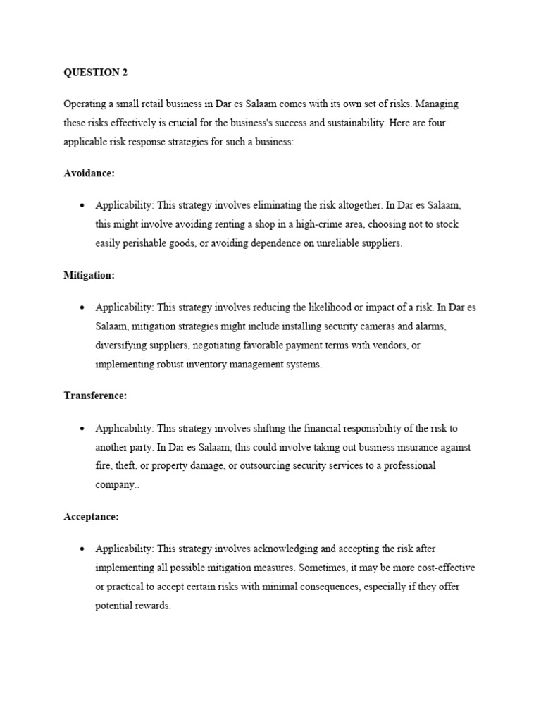 Risk Test Answers | PDF | Risk | Risk Management