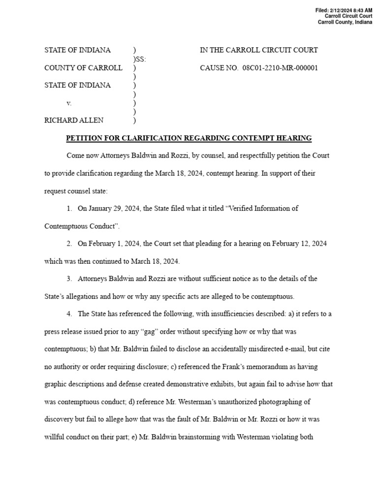 2024 02 12 - Petition Filed - Petition For Clarification Regarding ...