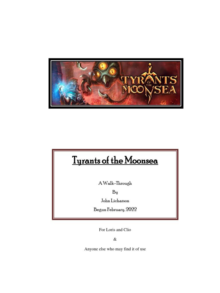 Tyrants of The Moonsea Walkthrough | PDF