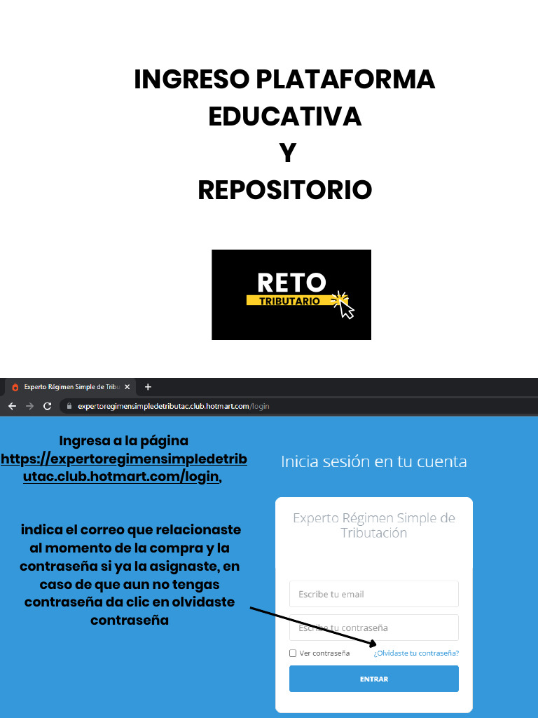 Paso a paso ingreso plataforma educativa | PDF