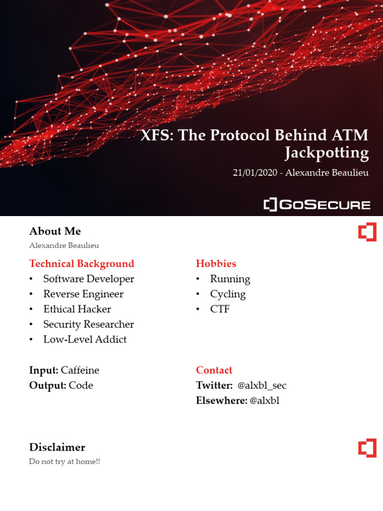 HF2020 XFS ATM Jackpotting Alexandre Beaulieu | PDF | Automated Teller Machine | Computing