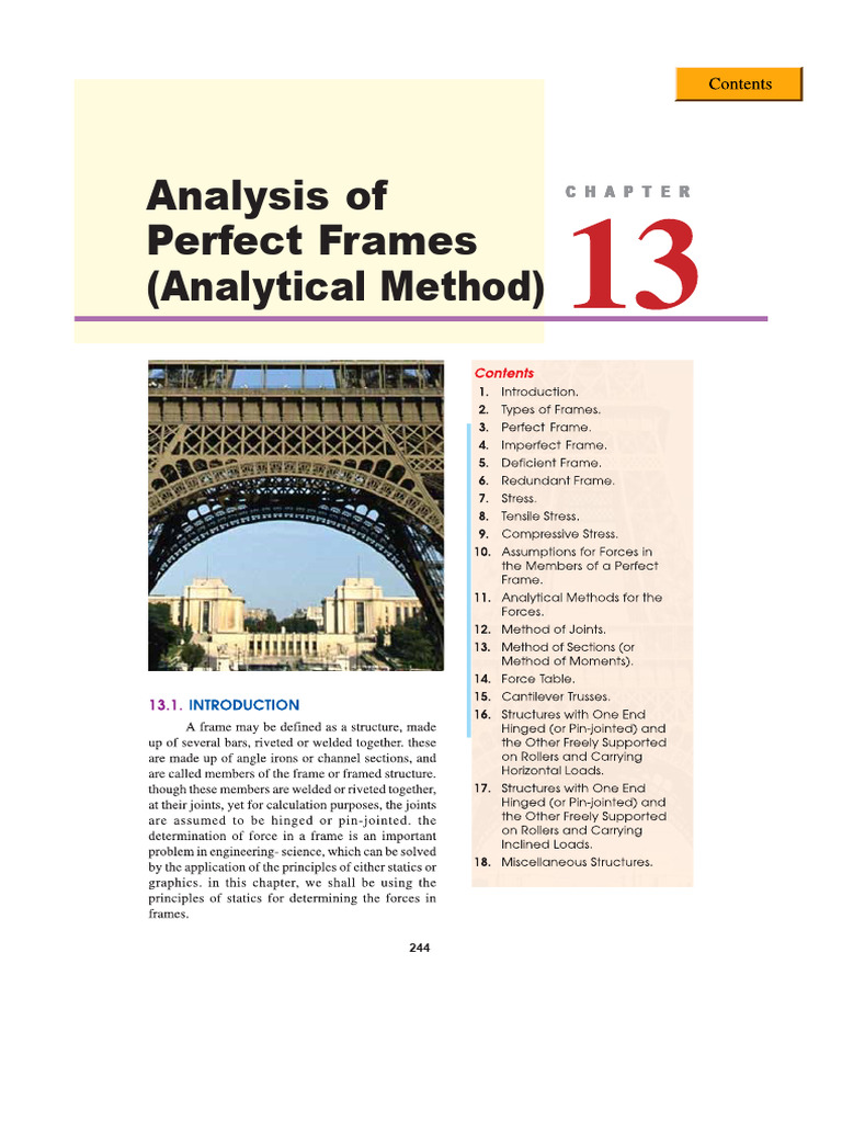 Analysis of Perfect Frames (Analytical Method) | PDF