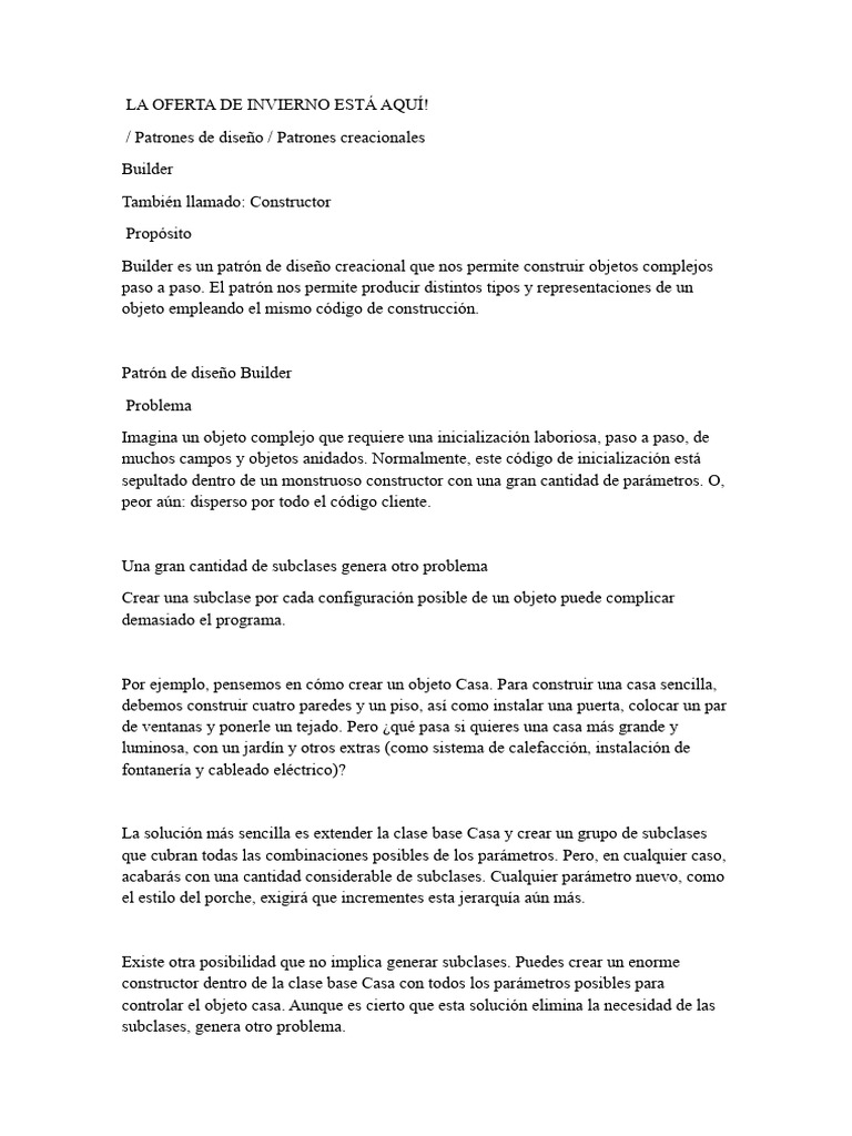 Documento | PDF | Objeto (informática) | Constructor (Programación Orientada a Objetos)