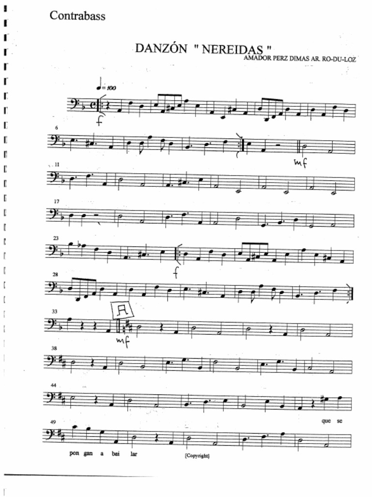 Danzón Nereidas-Bajo | PDF