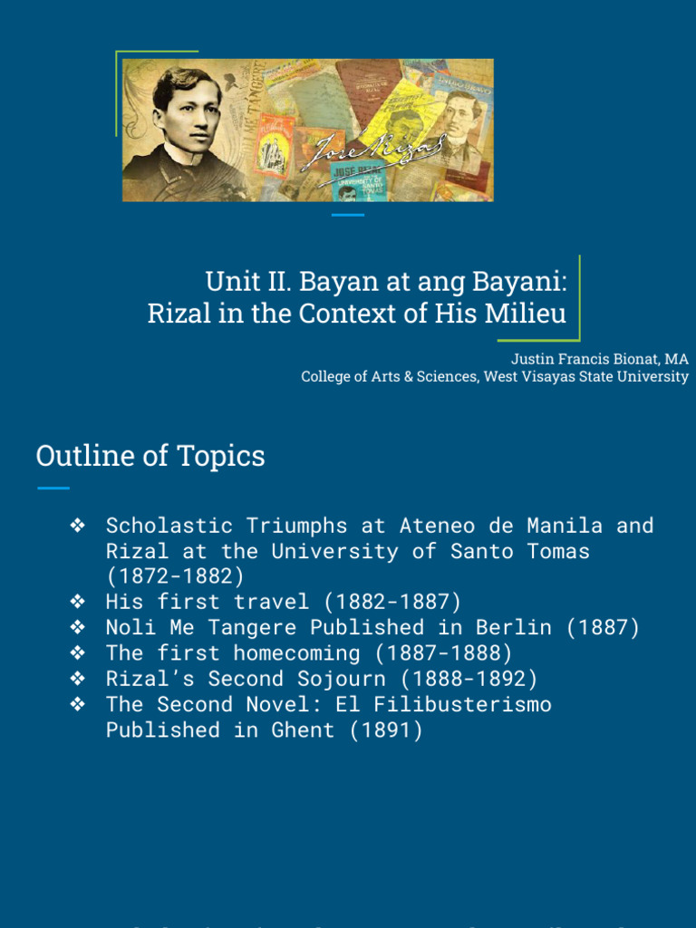Unit II. Bayan at Ang Bayani - Rizal in The Context of His Milieu | PDF ...