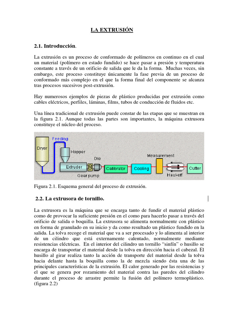 Extrusión - material adicional | PDF | Extrusión | Tornillo