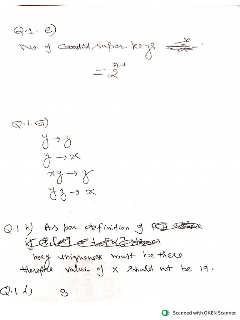 Dbms Pue Answer Key | PDF