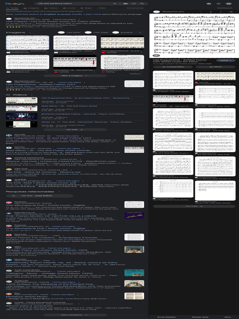 Old Doll Partitura Piano - Pesquisa Google | PDF | Performing Arts ...