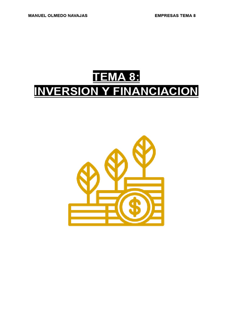 Tema 8 - Inversion y Financiacion | PDF | Interés | Bancos