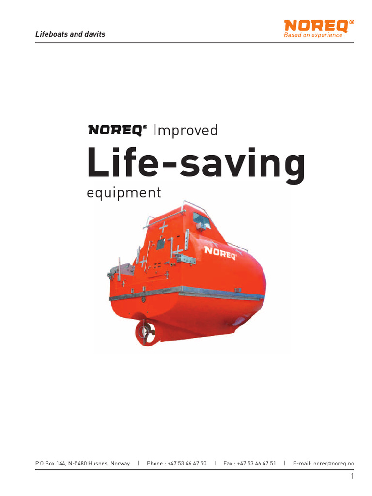 Noreq Lifeboat and Davit | PDF | Boats | Marine Propulsion