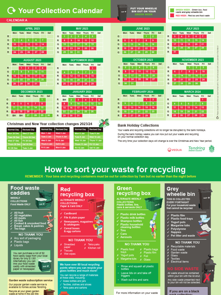 Clacton Waste Collection Calendar 2023-2024 | PDF | Plastic | Food And ...