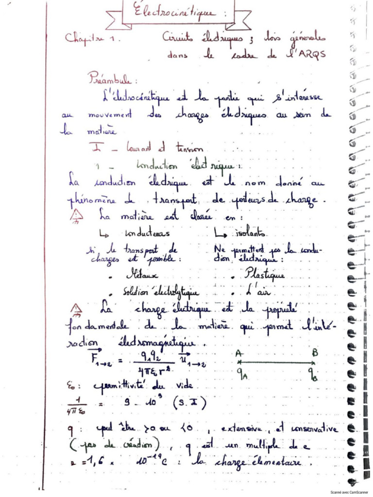 Électrocinétique Chap 1, 2 | PDF
