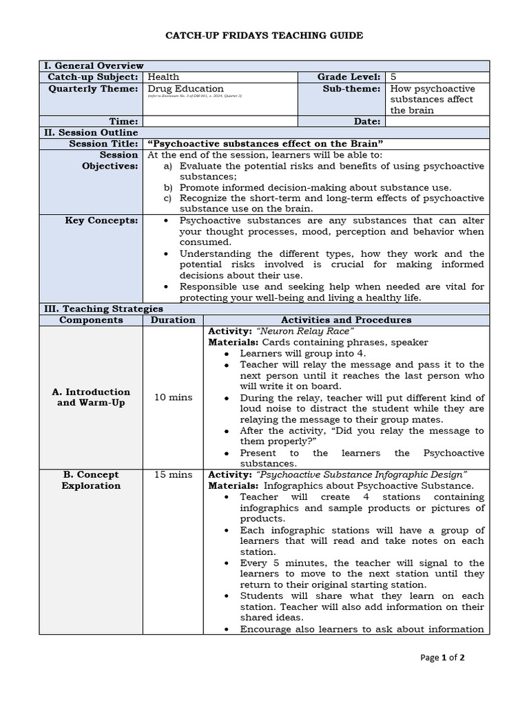 Health Education Q4 3 | PDF | Learning | Psychoactive Drugs