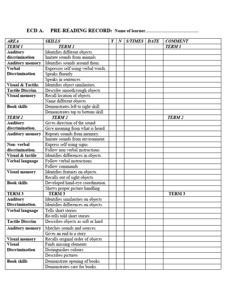 Box Ecd A Reading Record | PDF