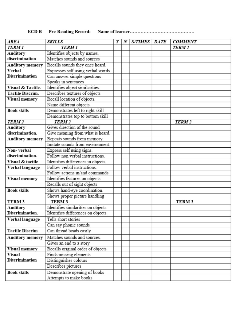 Box Ecd B Reading Record | PDF