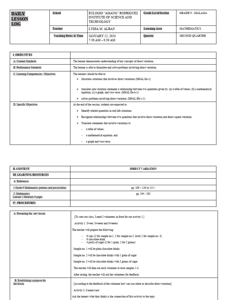 Synthetic Division Final DLP | PDF | Mathematics | Algebra