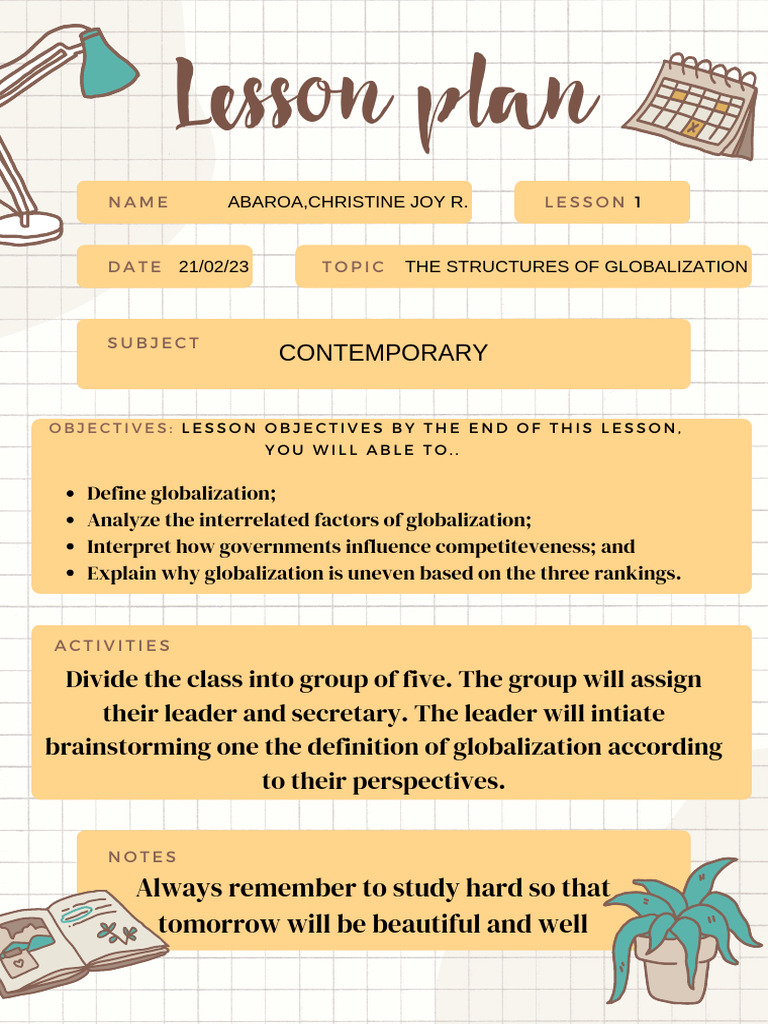 Globalization Lesson Plans Overview | PDF | Globalization | Demography