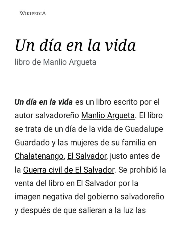 Un Día en La Vida - Wikipedia, La Enciclopedia Libre | PDF | El Salvador