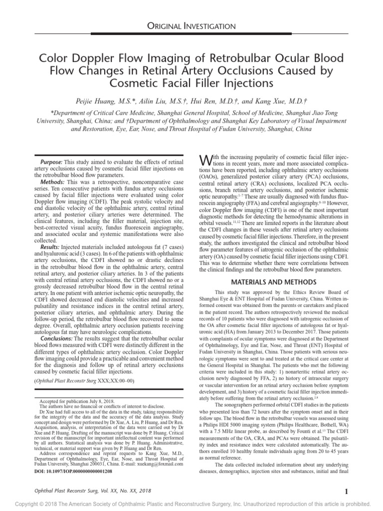 Color Doppler Flow Imaging of Retrobulbar Ocular Blood Flow Changes in ...