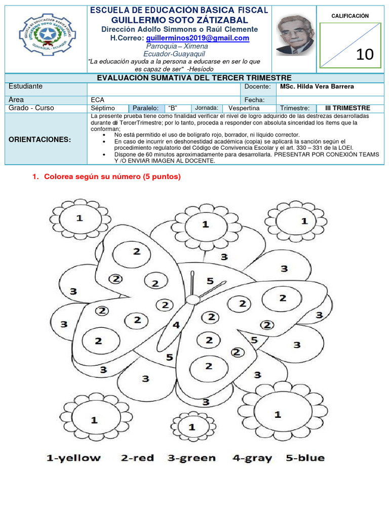 Examen ECA Séptimo Grado - Tercer Trimestre | PDF
