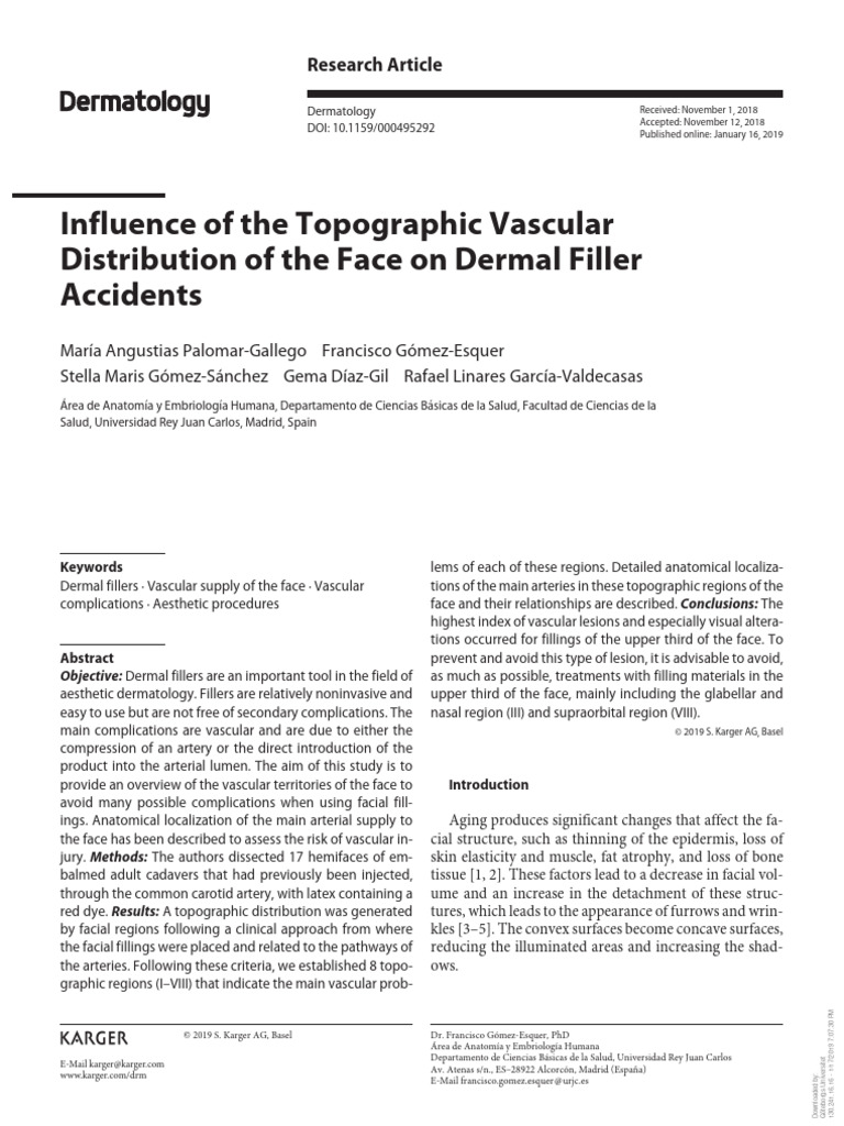 Influence of The Topographic Vascular Distribution of The Face On ...
