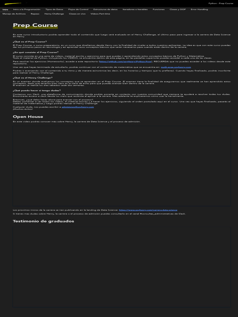 Python - Prep Course | Descargar gratis PDF | Python (lenguaje de programación) | Programación ...