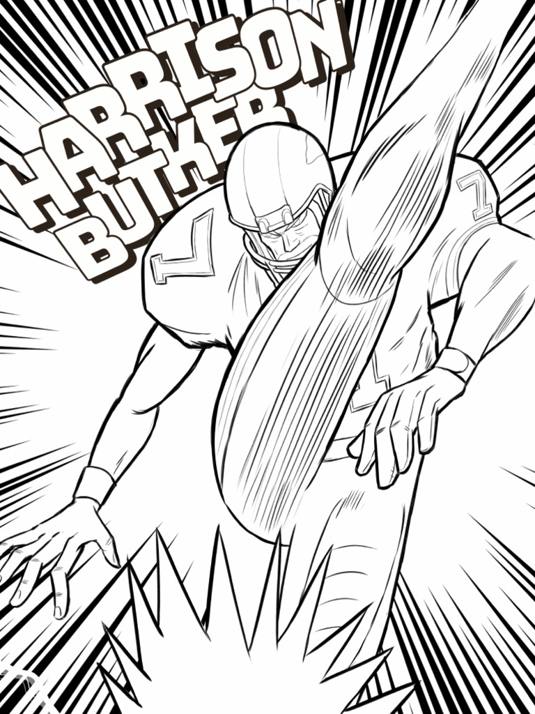 Harrison Butker Coloring Page | PDF
