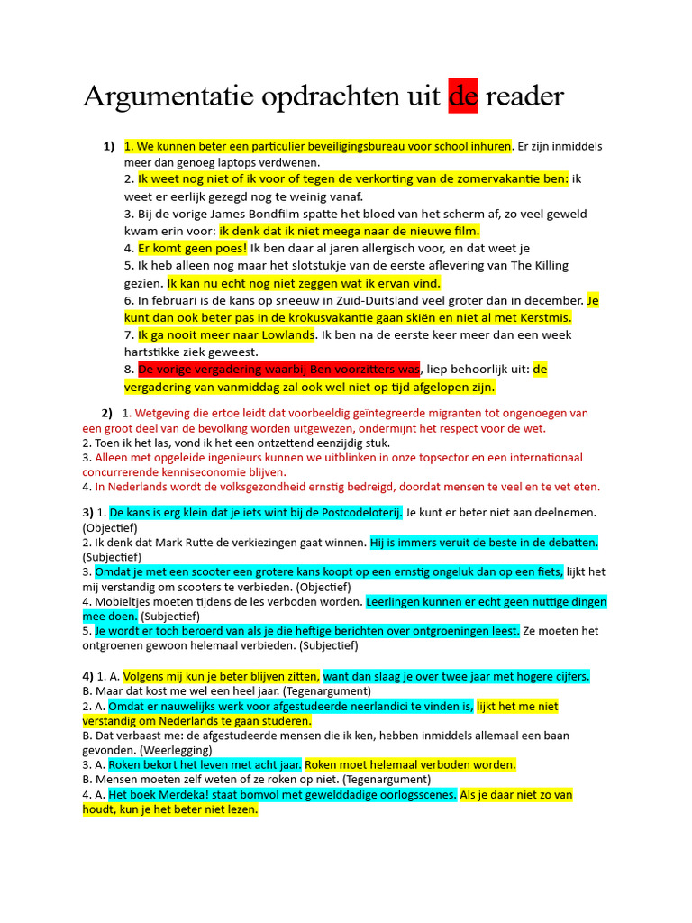 Argumentatie_opdrachten | PDF