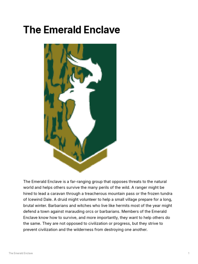 The Emerald Enclave | PDF