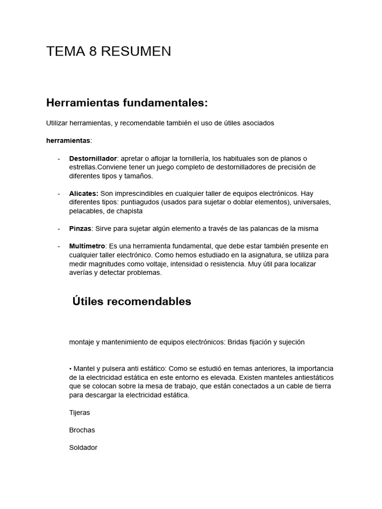 Tema 8 Resumen | PDF | Tornillo | Ingeniería de Edificación