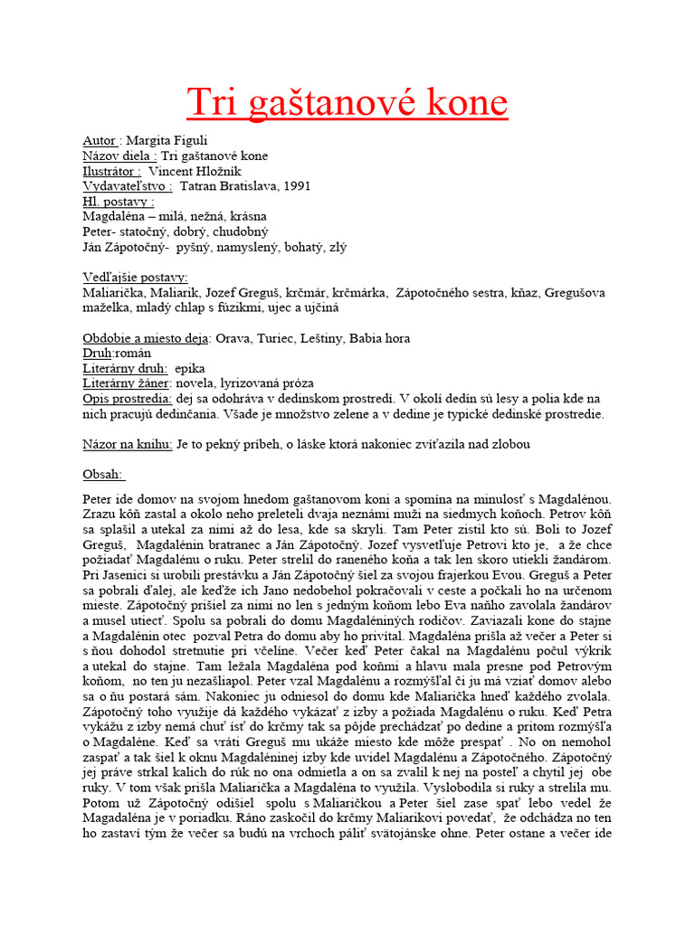 Tri Gastanove Kone | PDF
