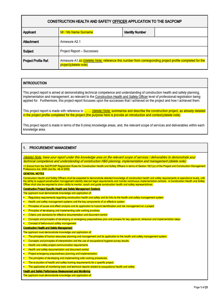 Project Report Success and Failures | PDF | Occupational Safety And ...