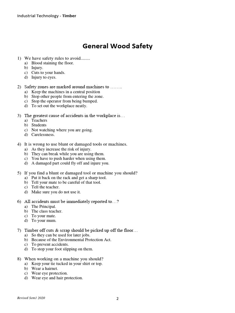 WB 1 General Wood Safety | PDF